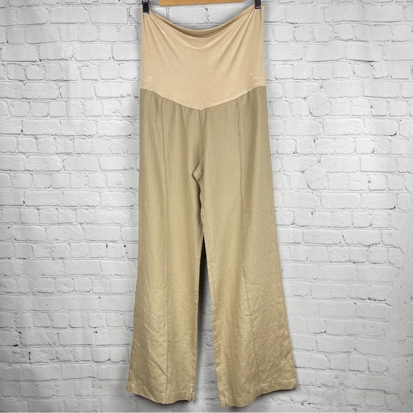 Olian | Pants & Jumpsuits | Olian 0 Linen Tan Lightweight Wide Leg ...